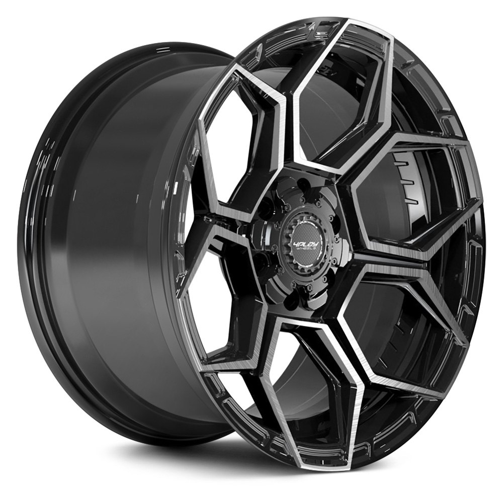 4PLAY® 4PS26 Wheels - Gloss Black with Brushed Face Rims