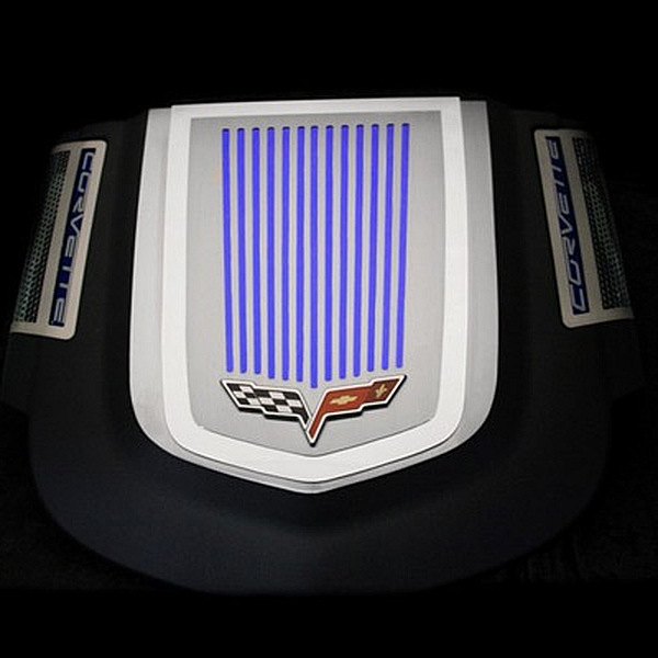 American Car Craft® 043077 - Polished Ribbed Engine Shroud Cover with ...