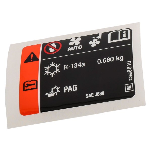 ACDelco® - Air Conditioning Refrigerant Charge Label