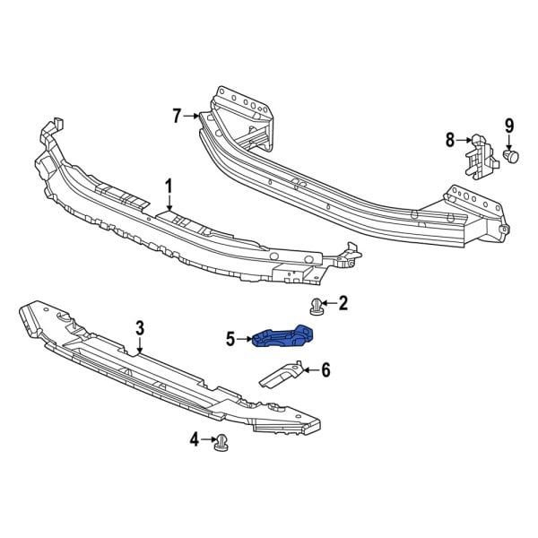 Acura OE 71466T20A00 - Front Left Bumper Cover Support Rail Bracket
