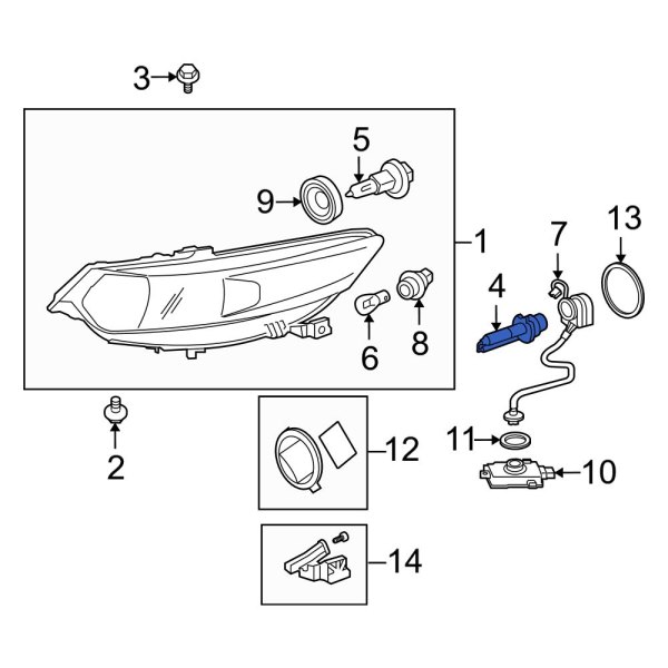 Acura OE 33116SL0003 - Front Headlight Bulb