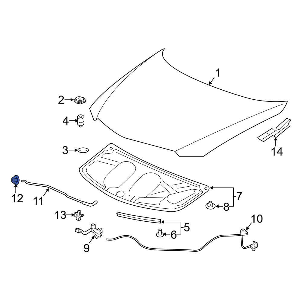 Acura OE 91604SNA003 - Hood Prop Rod Grommet