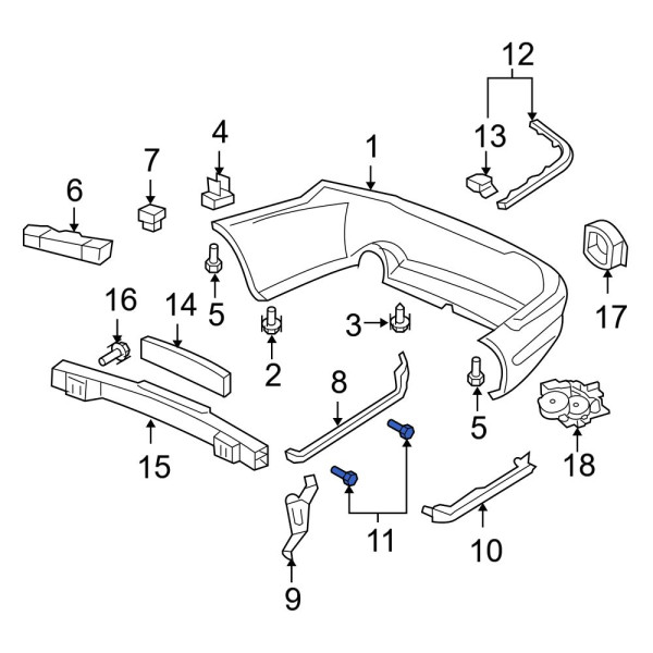 Acura OE 9390325320 - Bumper Cover Screw