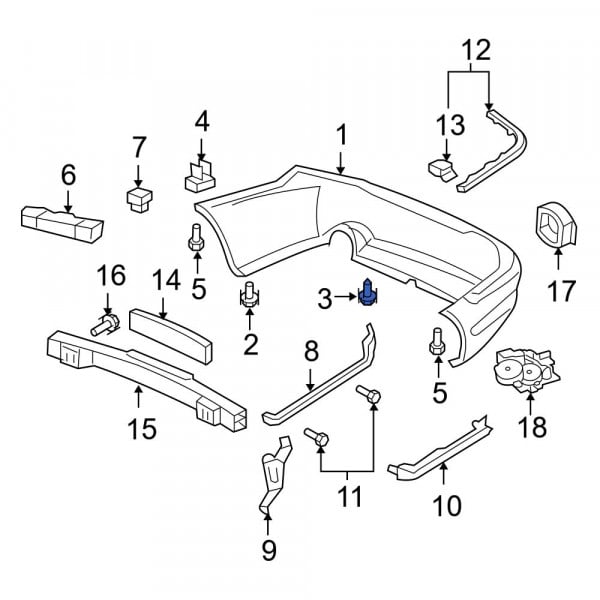 Acura OE 91503SZ3003 - Rocker Panel Molding Clip