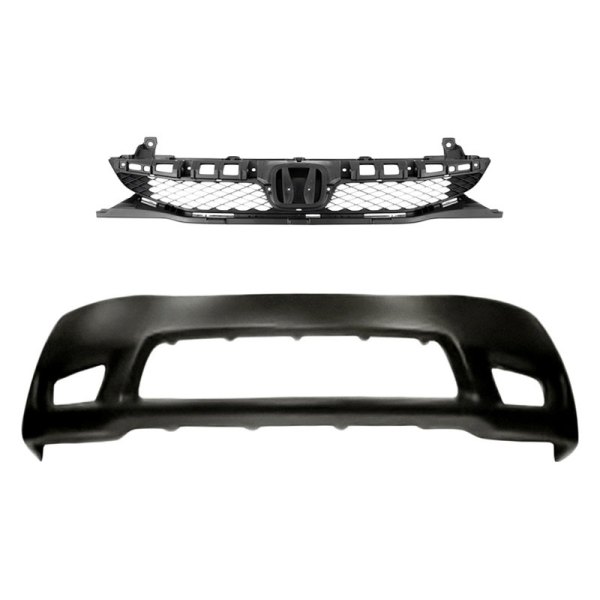 Alzare® BNDL-223254 - 2-Piece (Front Bumper Cover, Grille) (Standard Line)