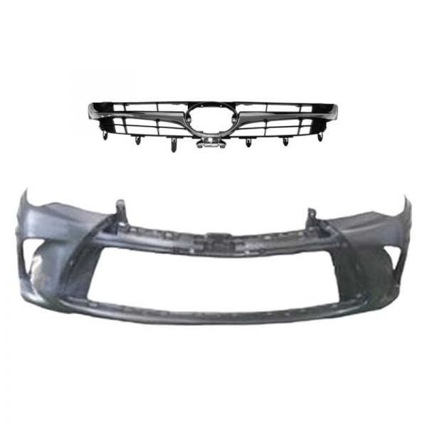 Alzare® BNDL-234652 - 2-Piece (Front Bumper Cover, Grille) (Standard Line)