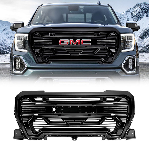American Modified® AMGMAA00111 - 1-Pc Armor Style Glossy Black Main Grille