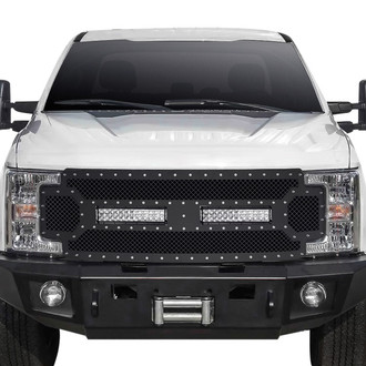 Ford F-250 Custom Grilles - Billet, Mesh, CNC, LED, Chrome, Black