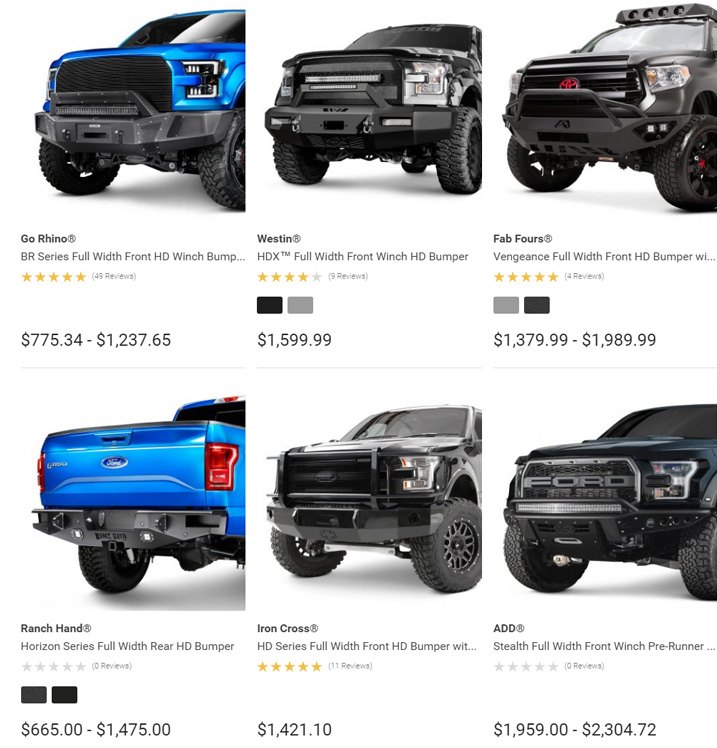 Off-Road Front Bumper Options | Push Bars, Brush Guards & Skid Plates