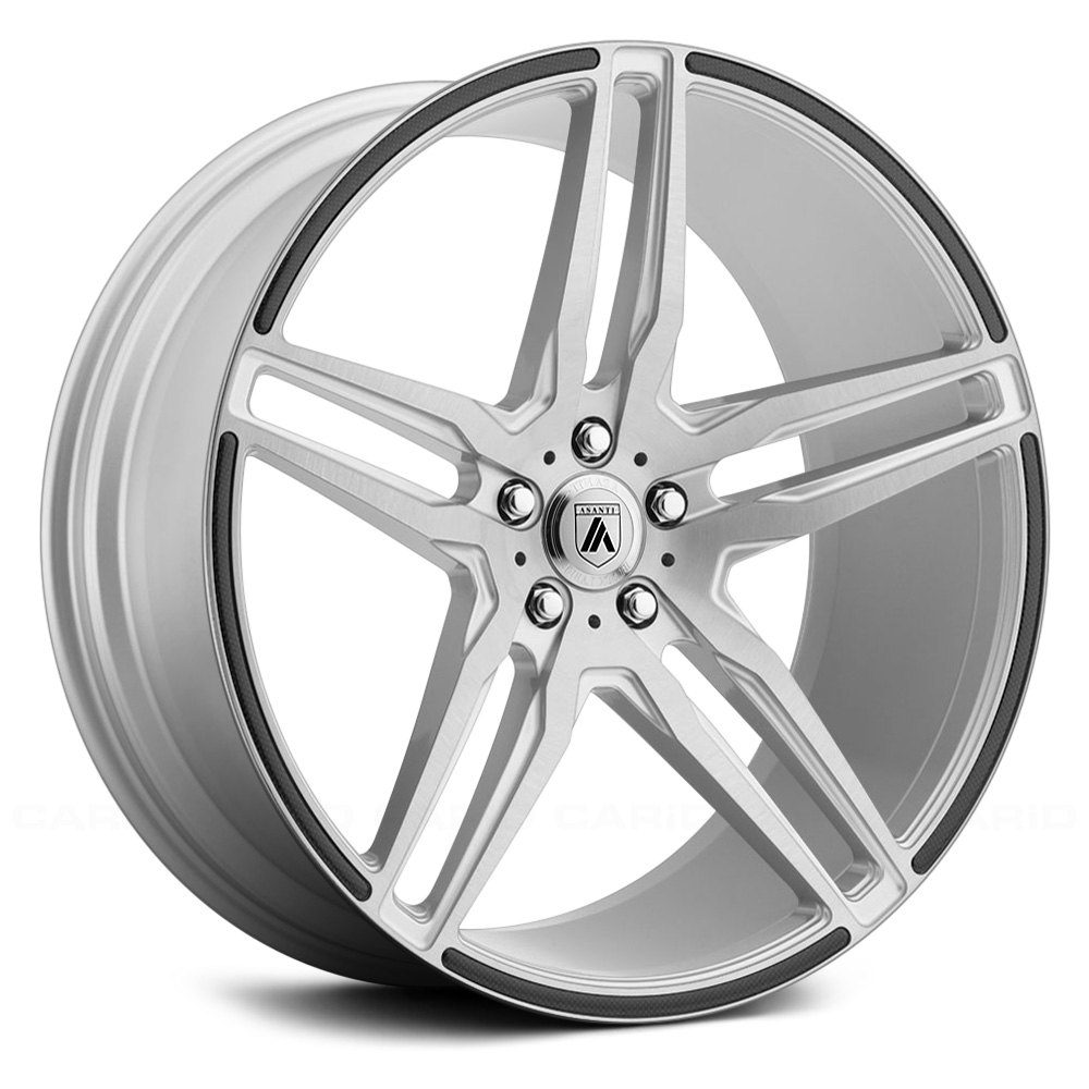 ASANTI® ABL-12 ORION Wheels - Brushed Silver with Carbon Fiber Inserts Rims