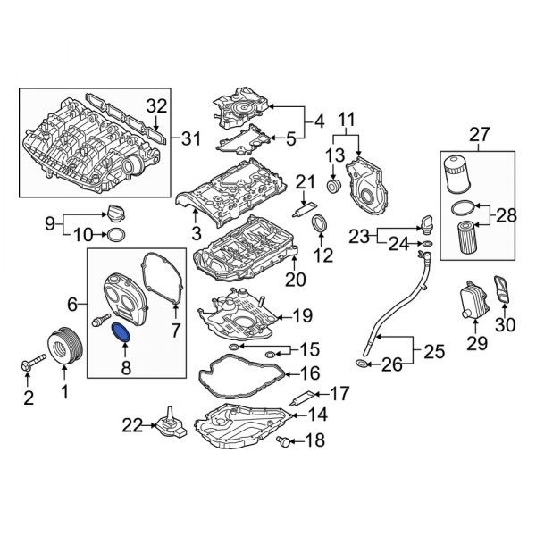 Audi OE 06K103583 - Engine Timing Cover Gasket
