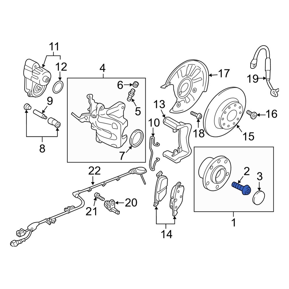 Audi OE WHT000237 - Axle Hub Mounting Bolt