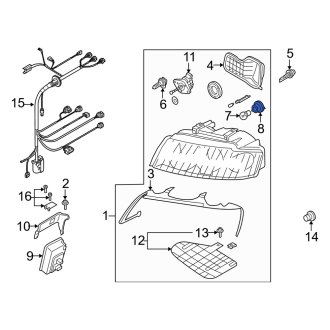 Audi A4 OEM Headlight Components — CARiD.com