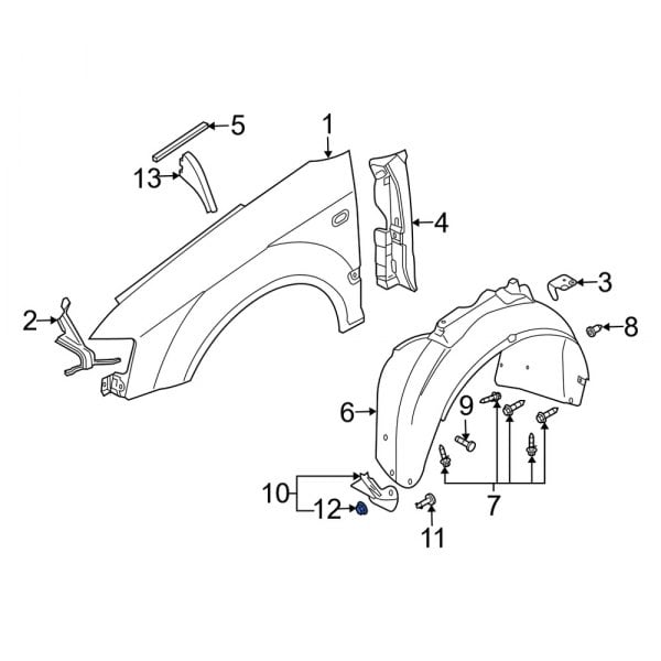 Audi OE 4A0805163 - Fender Liner Retainer