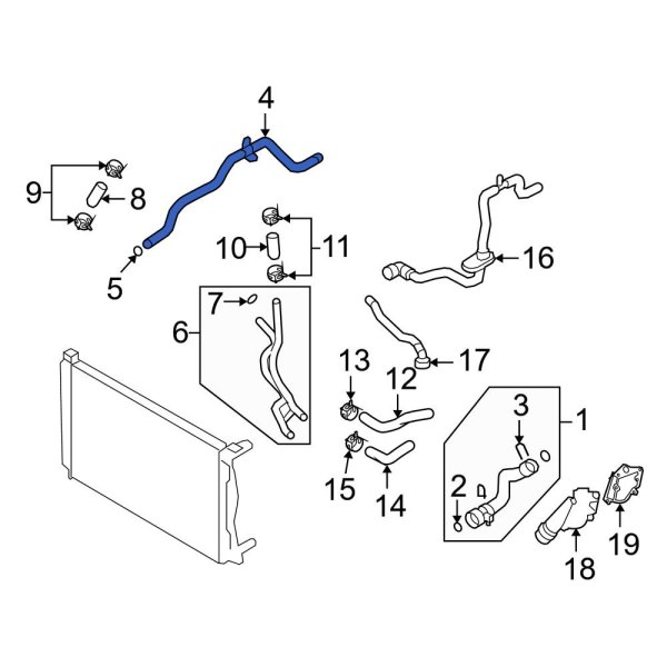 Audi OE 06E121065H - Engine Coolant Pipe