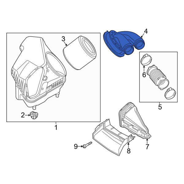 Audi OE 079129740D - Engine Air Intake Hose