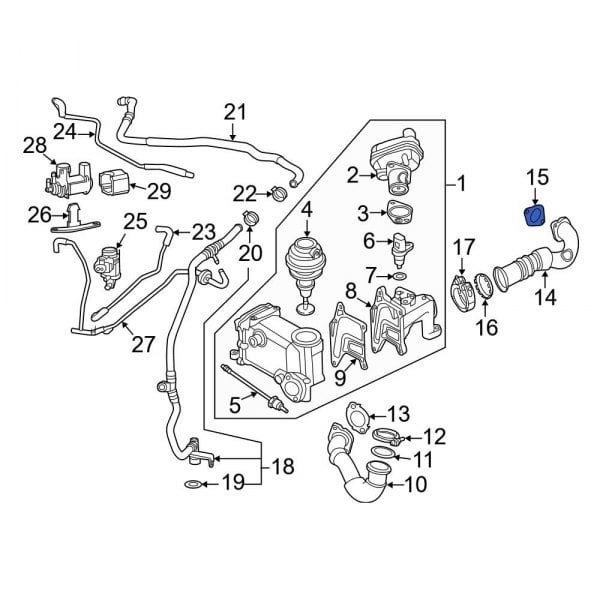 Audi OE 059131358B - Exhaust Gas Recirculation (EGR) Tube Gasket