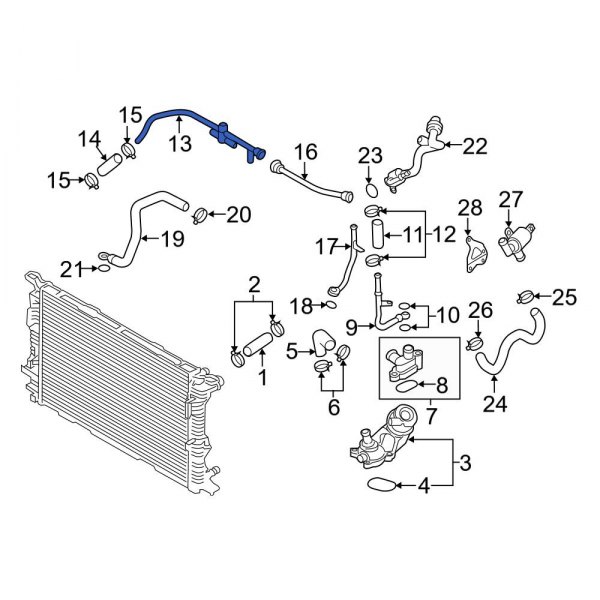 Audi OE 059121086AH - Engine Coolant Pipe