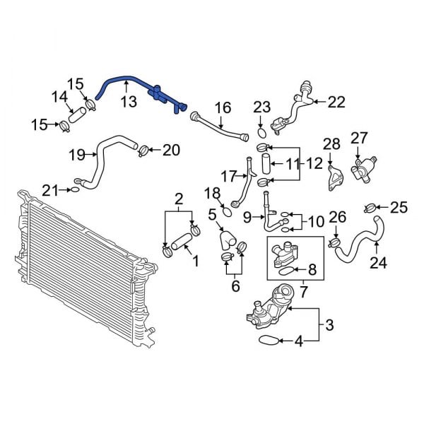 Audi OE 059121086AH - Engine Coolant Pipe