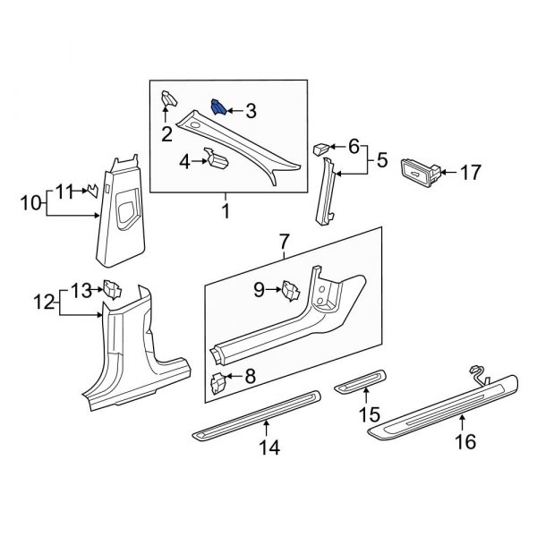 Audi OE 8X0867276A - Trunk Trim Panel Clip