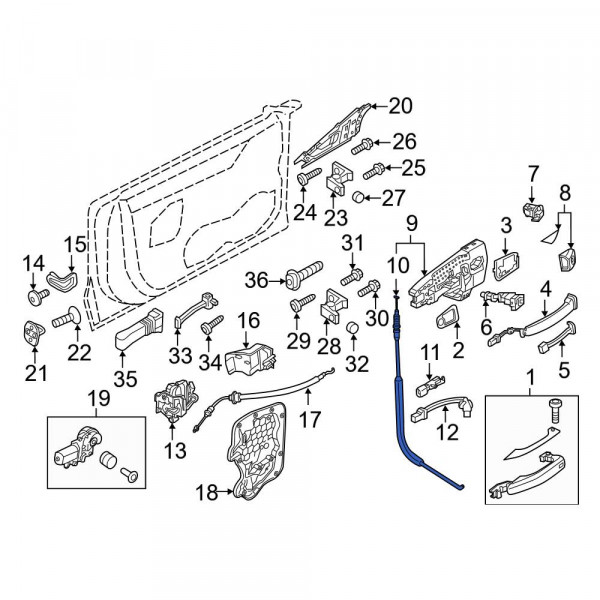 Audi OE 4H0837099B - Front Door Latch Cable