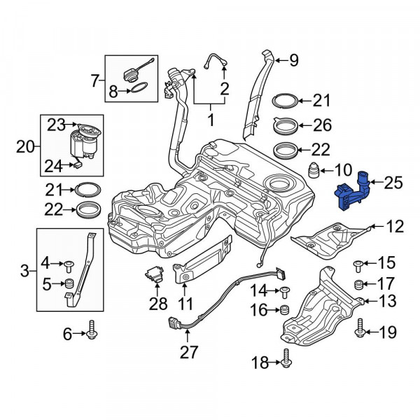 Audi OE 4G0919673C - Left Fuel Sender and Hanger Assembly
