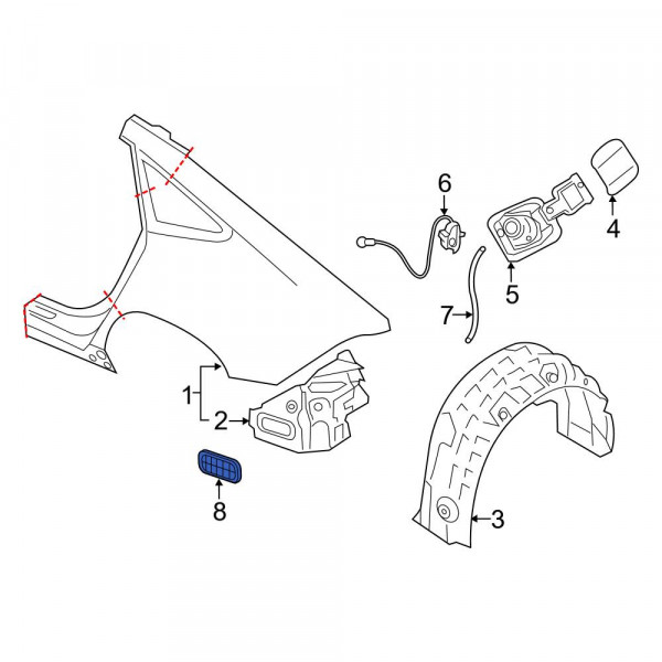 Audi OE 6R0819465C - Rear Quarter Panel Vent