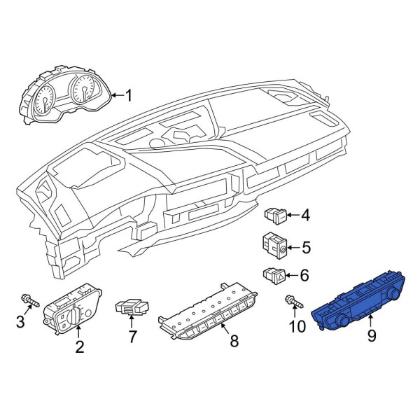 Audi OE 8W0820043BR5PR - HVAC Temperature Control Panel