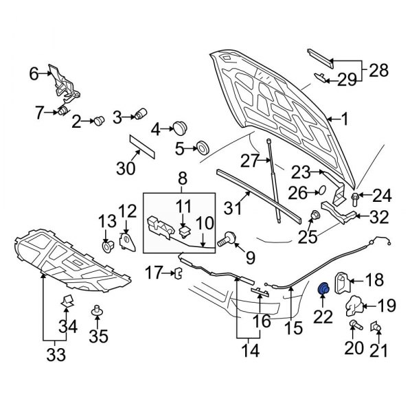 Audi OE 431971908 - Instrument Panel Crossmember Grommet