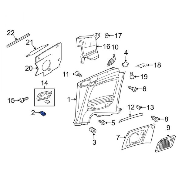 Audi OE 7L6868243 - Rear Door Interior Trim Panel Retainer