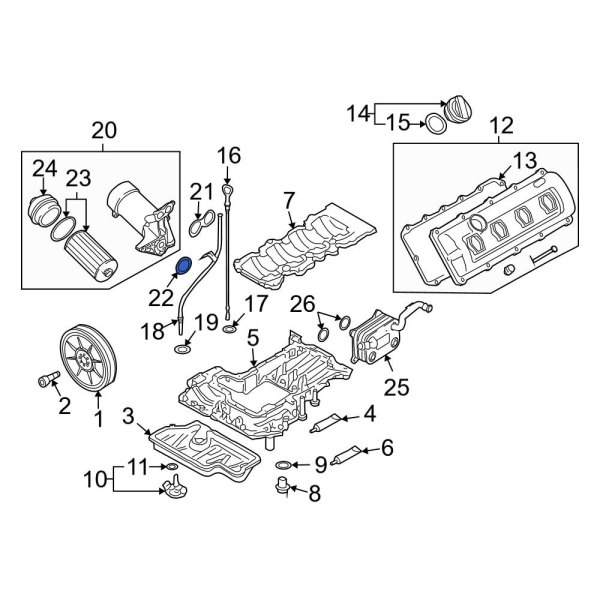 Audi OE 079103121BE - Engine Oil Filter Adapter Gasket