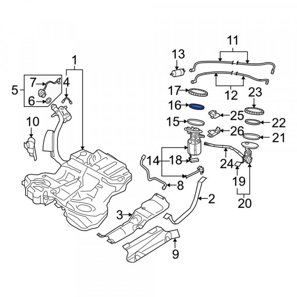Audi OE 4F0919133B - Upper Fuel Pump Tank Seal