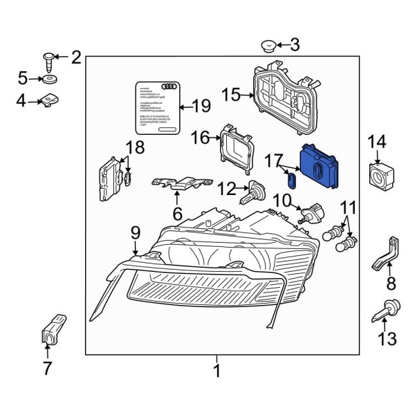Audi OE 4F0941329D - Front Headlight Control Module