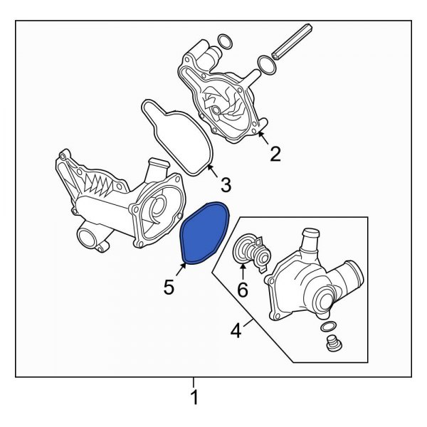 Audi OE 079121119C - Engine Coolant Thermostat Housing Gasket
