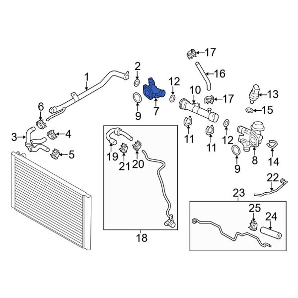 Audi OE 079121137K - Right Engine Coolant Pipe Adapter