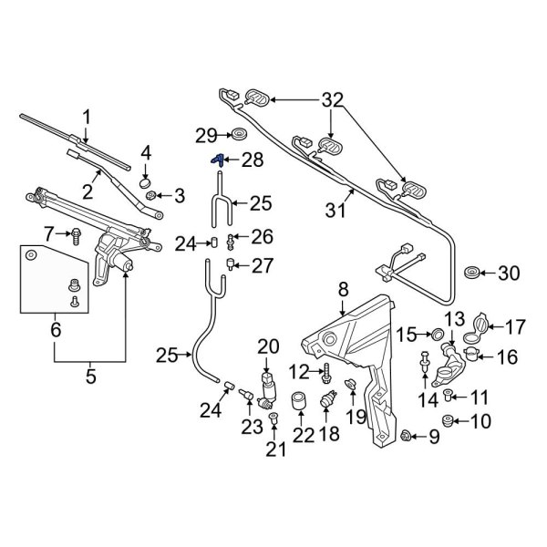 Audi OE 1J0955875R - Windshield Washer Hose Adapter