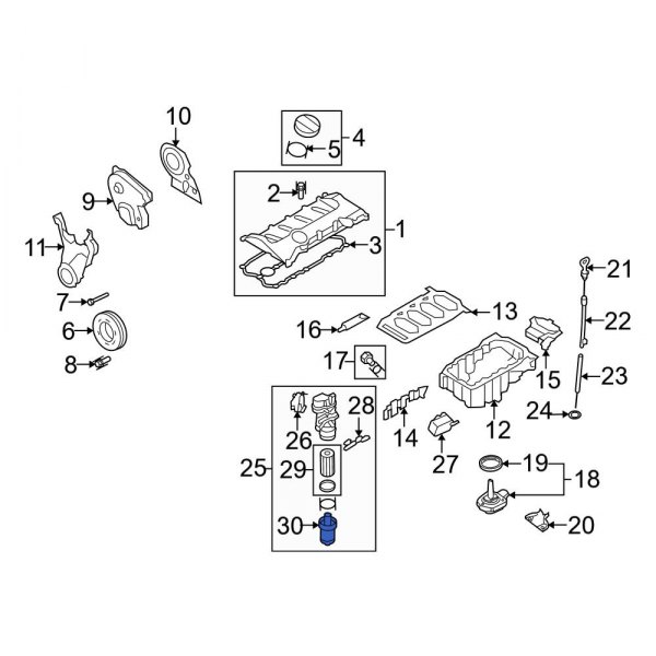 Audi OE 06D115408B - Engine Oil Filter Housing