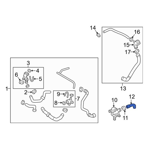 Audi OE 5Q0122157AK - HVAC Heater Hose