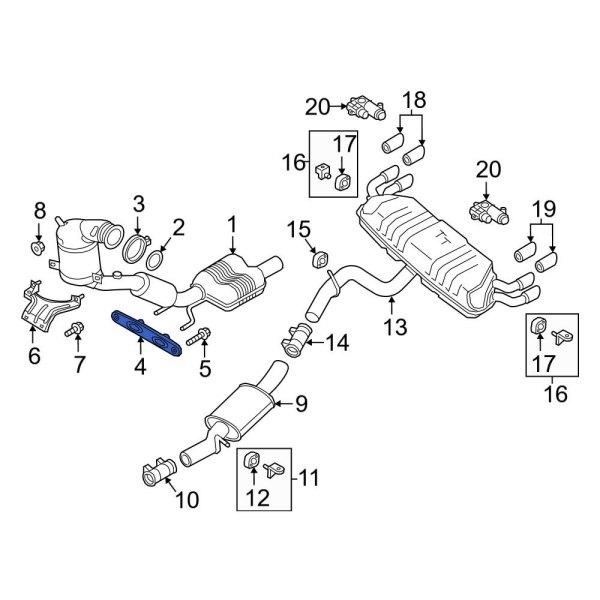 Audi OE 1K0253144AE - Front Exhaust System Hanger