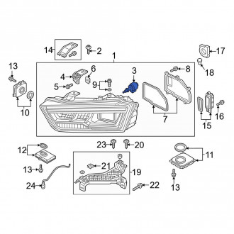 Audi Q8 Headlight Components | Brackets, Adapters — CARiD.com