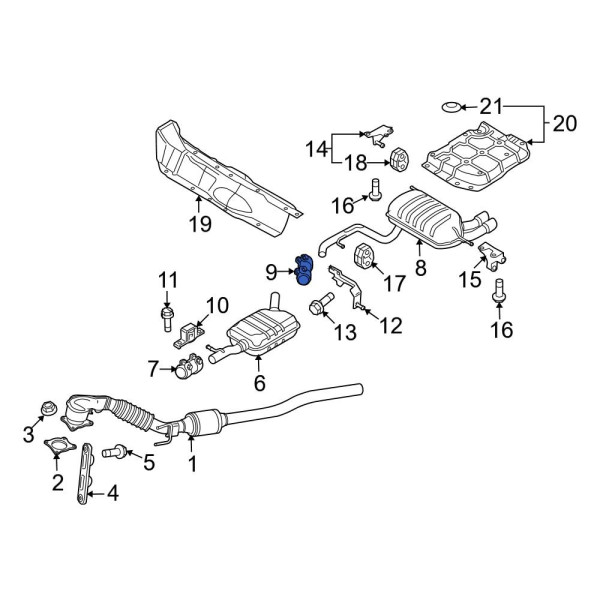Audi OE 1K0253141T - Exhaust Muffler Clamp