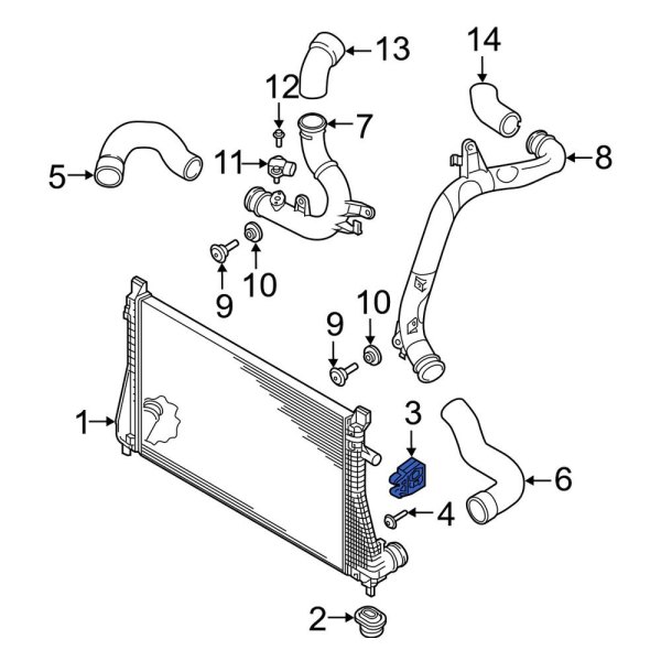 Audi OE 5Q0121367G - Intercooler Bracket