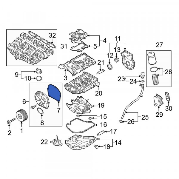 Audi OE 06K103483 - Engine Timing Cover Gasket