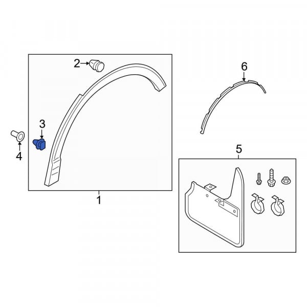 Audi OE 4M0853582 - Rear Wheel Arch Molding Clip