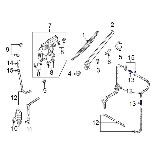 Audi OE 1J0955875R - Liftgate Washer Hose Adapter