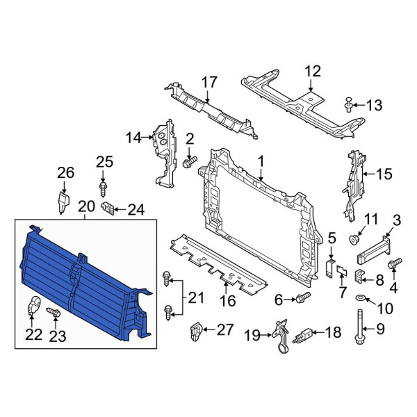 Audi OE 4M0121219B - Front Radiator Shutter Assembly