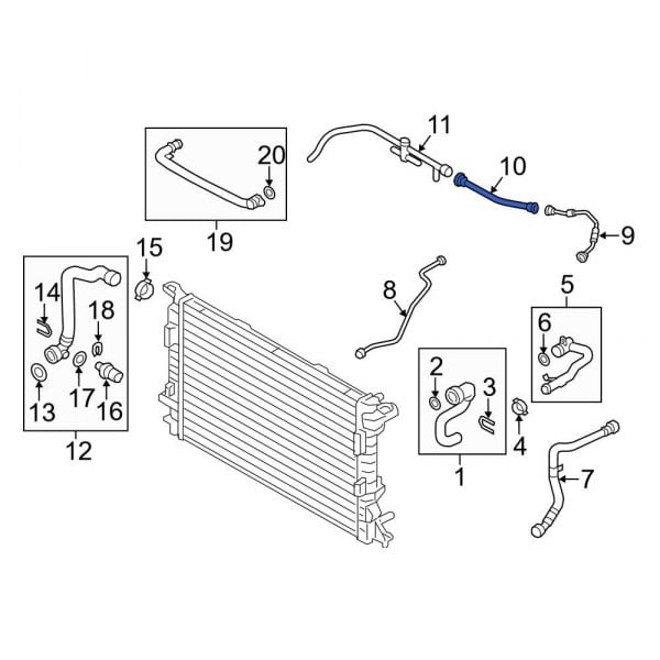 Audi OE 059121731D - Engine Coolant Overflow Hose