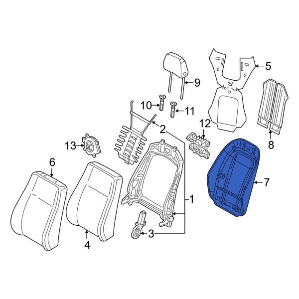 Audi OE 80A881969ADJAT - Front Seat Back Panel