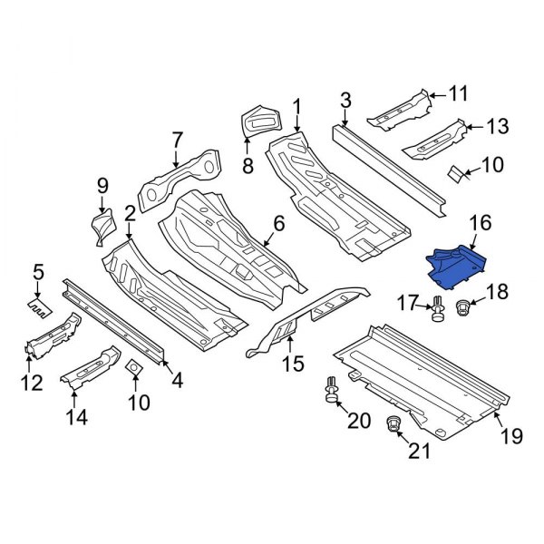 Audi OE 8K0825201E - Front Left Floor Pan Splash Shield