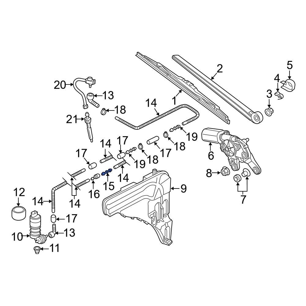 Audi OE 1J0955875R - Liftgate Washer Hose Adapter